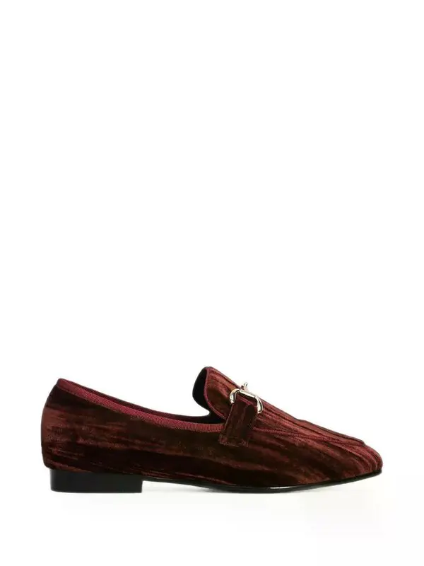 BIBI LOU Horsebit-detail Velvet Loafers - Red