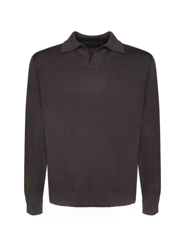DELL'OGLIO Polo-collar Knitted Sweater