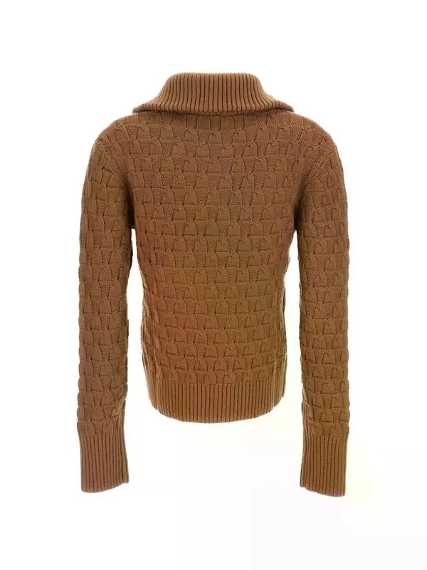 WALES BONNER Basket-weave Half-zip Sweater