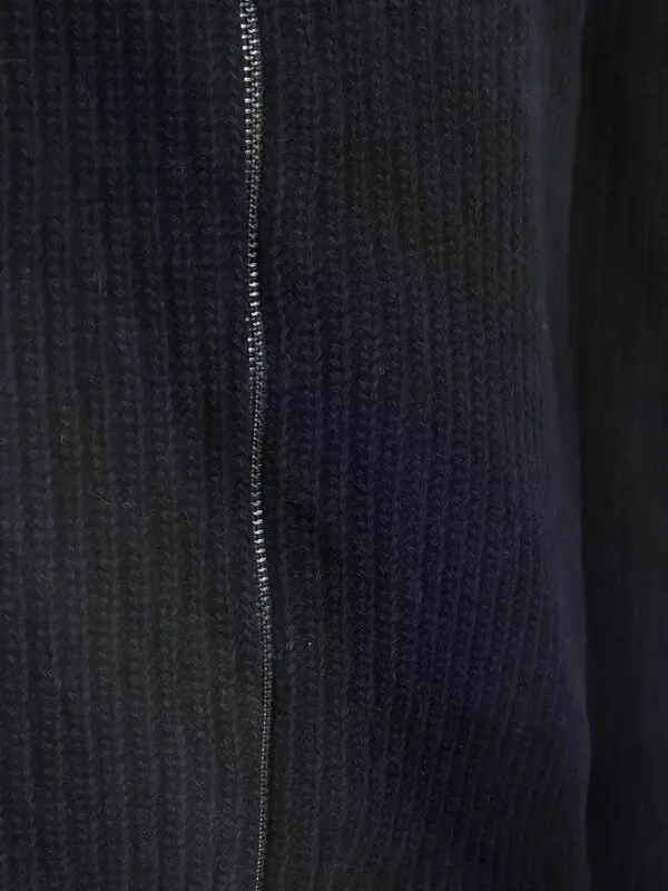Tagliatore Ribbed-knit Zip-up Cardigan