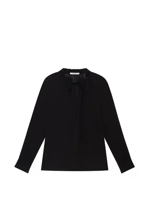 Malìparmi Ruffled-collar Raglan-sleeved Blouse - Black