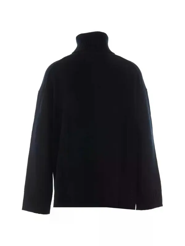 ALLUDE Roll-neck Drop-shoulder Sweater