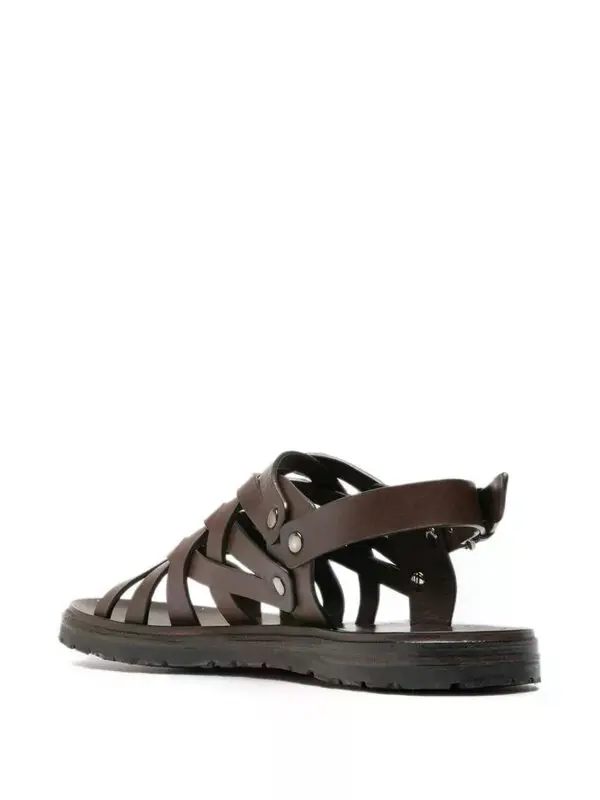 Officine Creative Chios 011 Woven Leather Sandals - Brown
