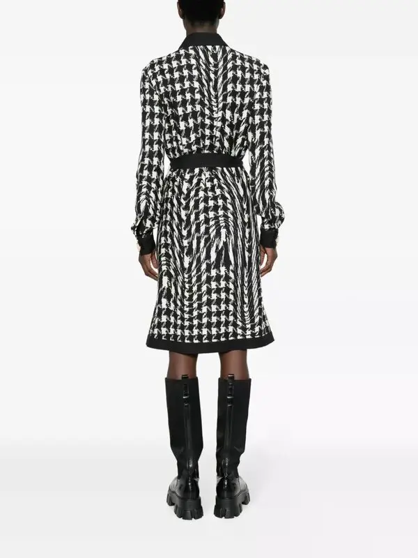 Moschino Morphed-button Houndstooth Shirtdress