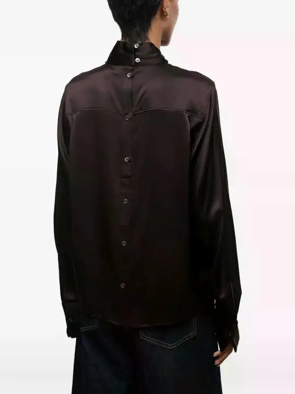 Staud Rhodes Pussy-bow Button-back Blouse