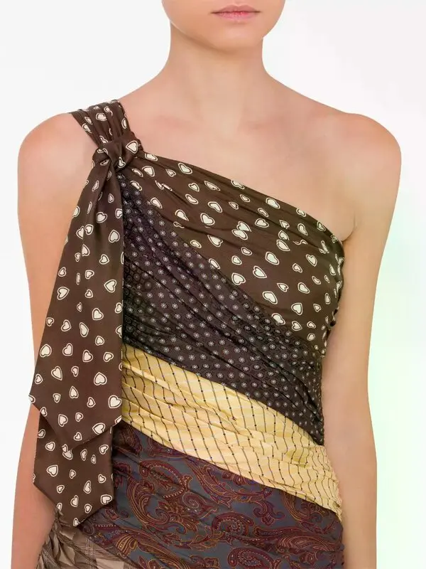 Moschino Patchwork-design One-shoulder Dress