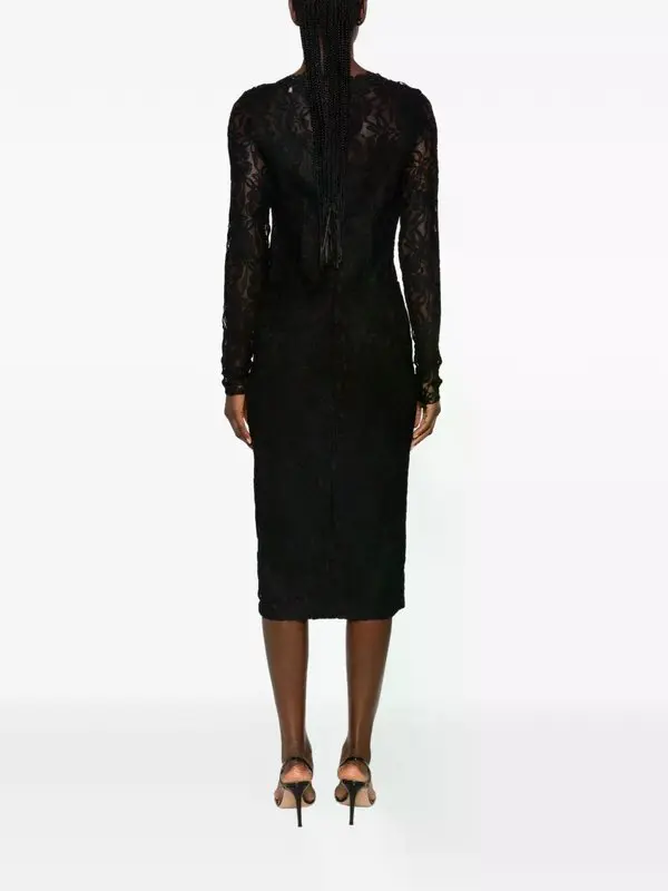 ALESSANDRO LEGORA Lace-overlay Midi Dress