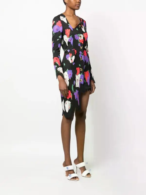 Moschino Floral-print Asymmetric Minidress