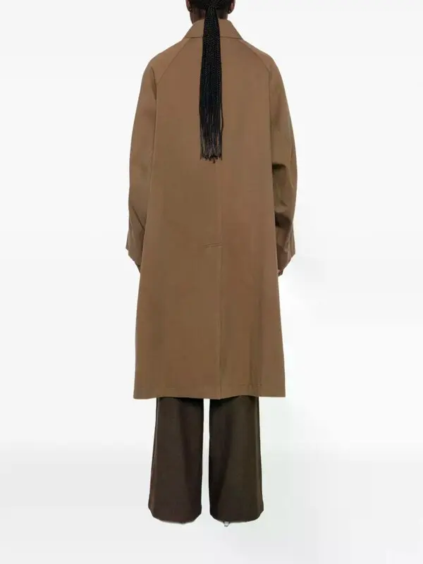 ELEH Gingham-collar Raglan-sleeve Coat