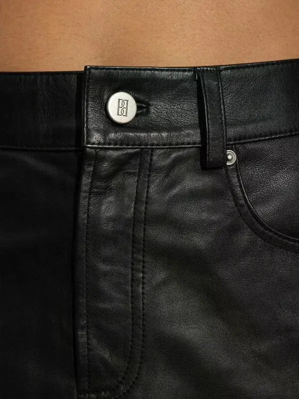 BY MALENE BIRGER Solene Leather Midi Skirt - Black