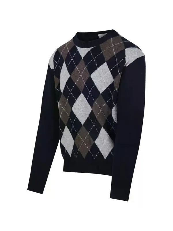 DUNST Argyle-knit Sweater