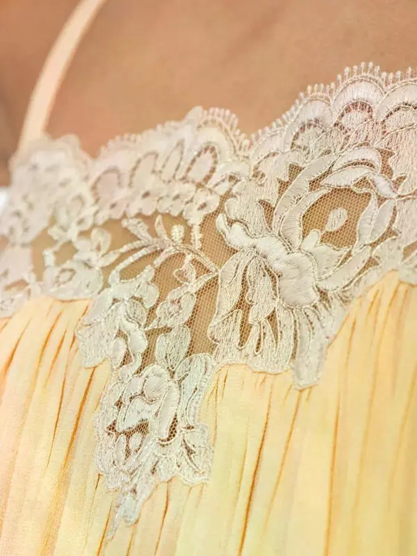 Chloé Lace-trimmed Pleated Mini Dress