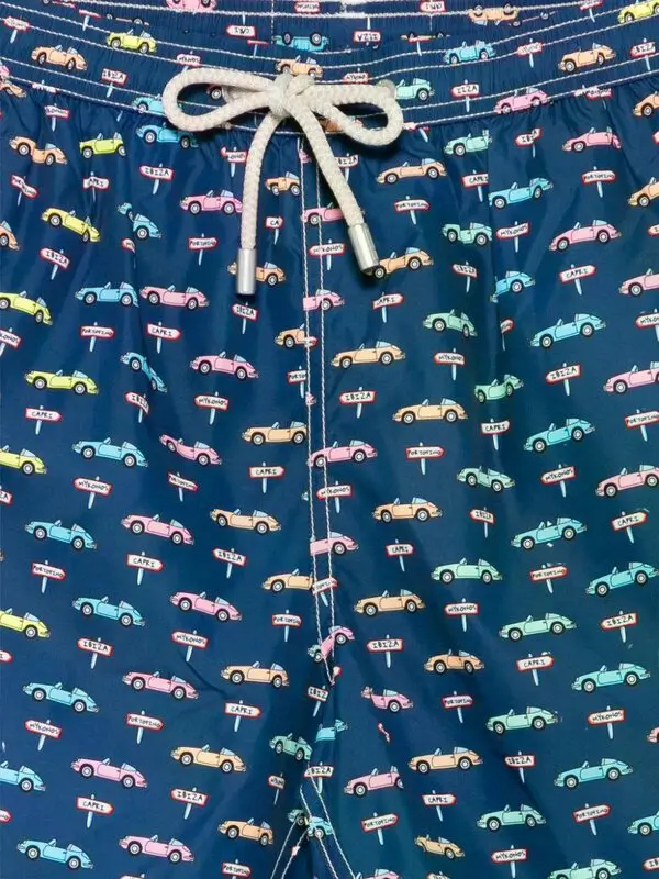 MC2 SAINT BARTH Car-print Drawstring-waist Swim Shorts