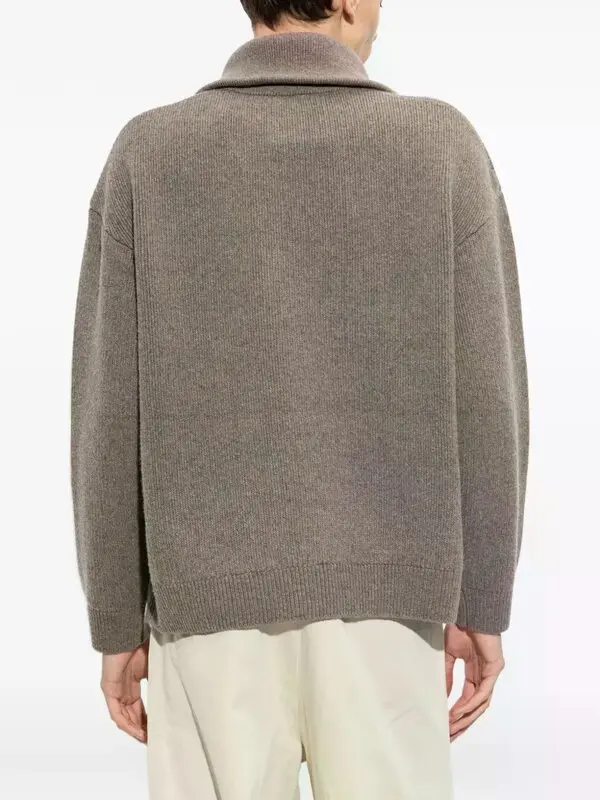 FRAME Retro Ribbed-knit Half-zip Sweater
