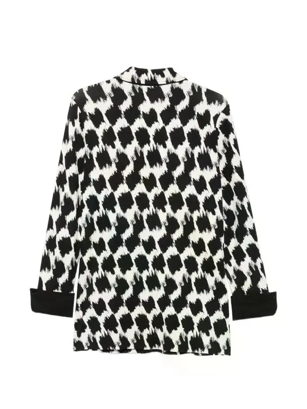 Diane Von Furstenberg Abstract-print Long-sleeve Shirt - Black