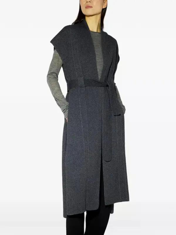 Liviana Conti Mavis Belted Ribbed-knit Cardigen-coat