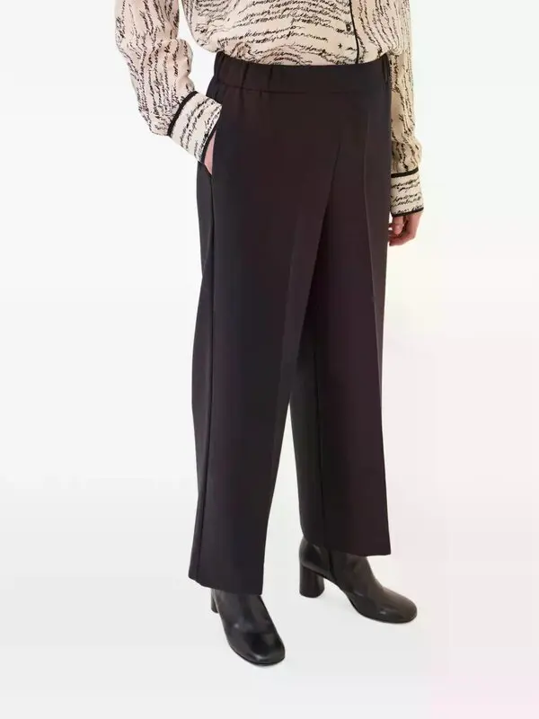 OTTOD'AME Elasticated-waistband Wide-leg Trousers