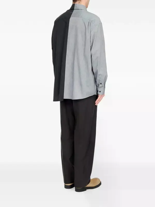 MAISON MARGIELA Logo-print Panelled Shirt - Black