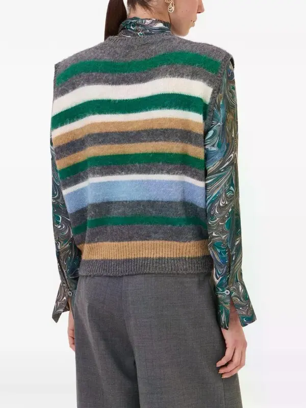 OTTOD'AME Horizontal-stripe Knitted Vest