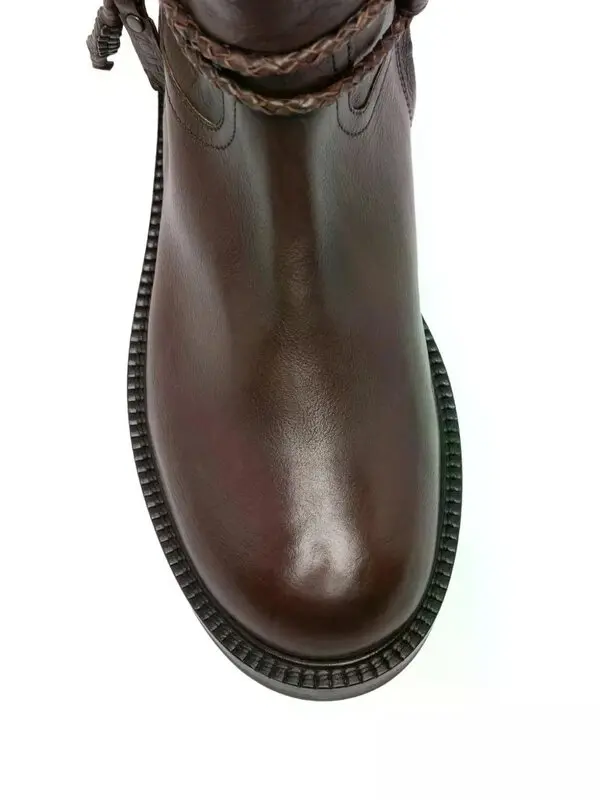 ZOLFO Braided-strap Leather Boots