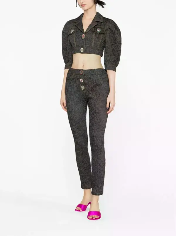 Moschino Textured Cropped Trousers