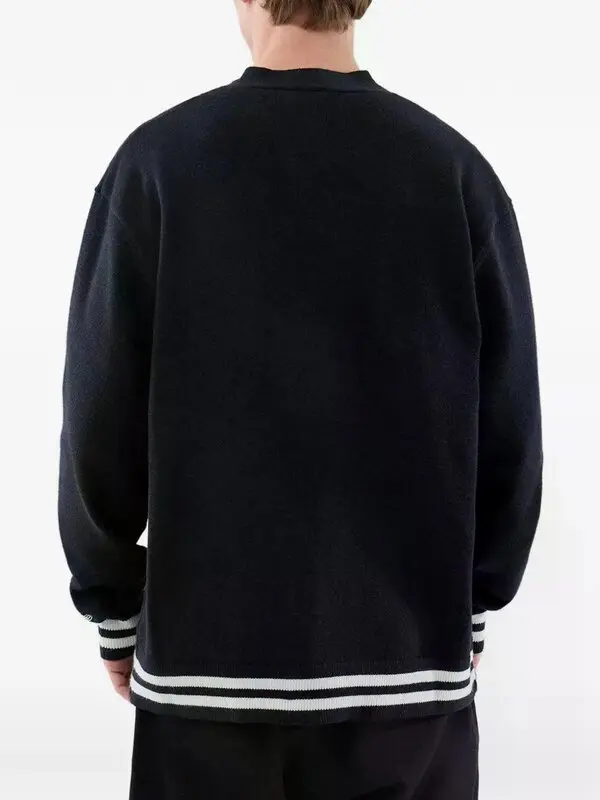 New Era Heritage Logo-patch Button-up Cardigan