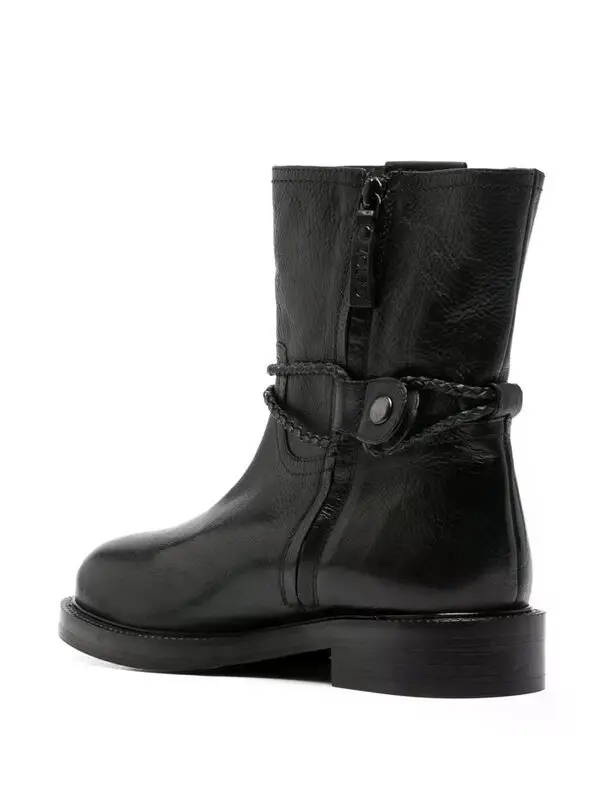 ZOLFO Braided-strap Leather Boots