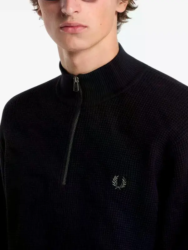 Fred Perry Waffle-stitch Half-zip Sweater