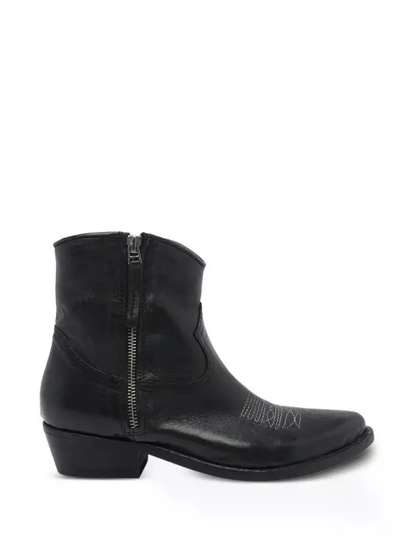 PAWELK'S Embroidered Calf Leather Cowboy Boots