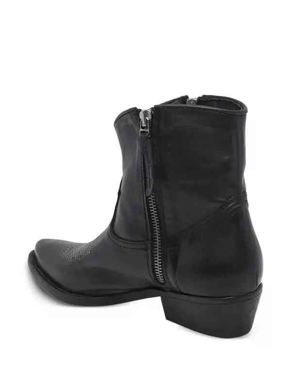 PAWELK'S Embroidered Calf Leather Cowboy Boots