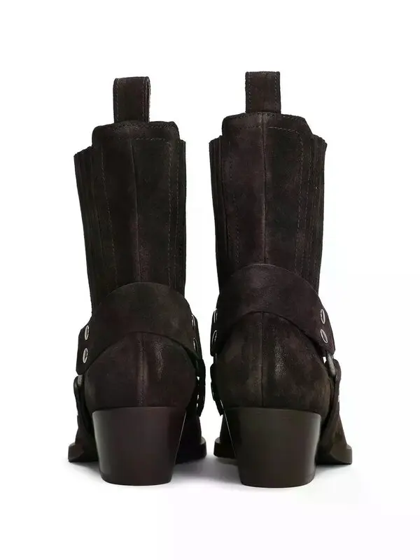 BIBI LOU Harness-detail Suede Cowboy Boots
