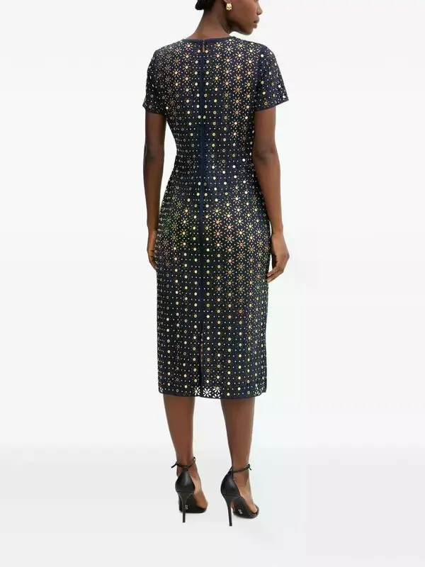 Michael Kors Laser-cut Mirror Scuba Midi Dress