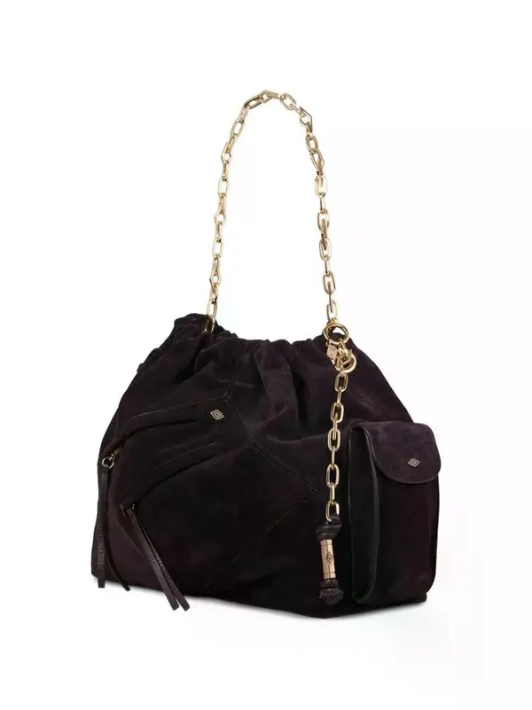 Ba&sh Chain-link Suede Shoulder Bag