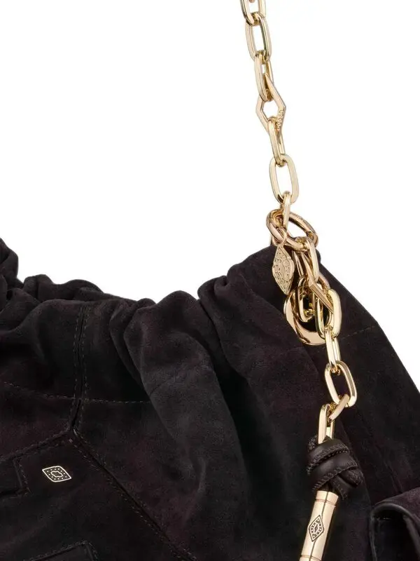 Ba&sh Chain-link Suede Shoulder Bag