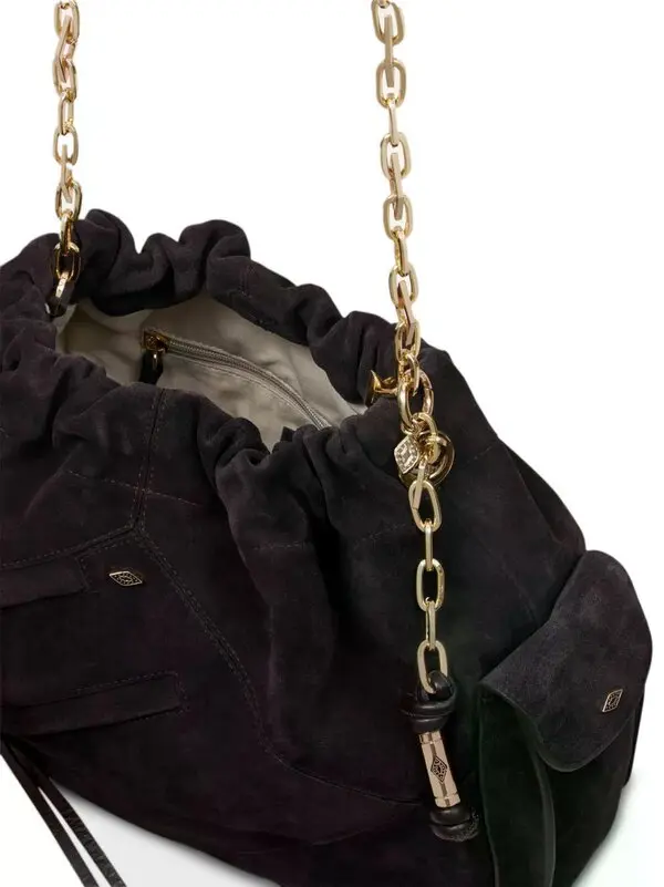 Ba&sh Chain-link Suede Shoulder Bag