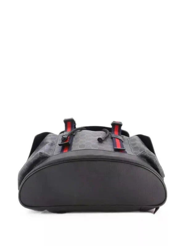 Gucci Double Pocket Buckle Gg Coated Canvas Large Backpack