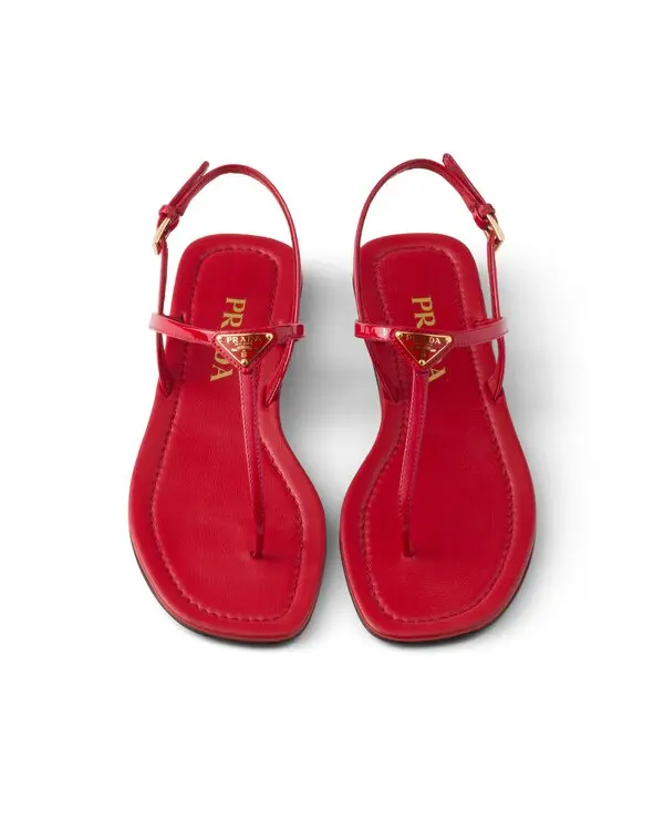 Prada Patent Leather Thong Sandals