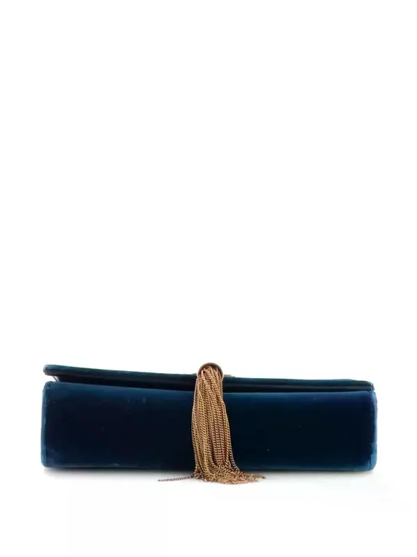 Saint Laurent Classic Monogram Tassel Velvet Small Crossbody Bag