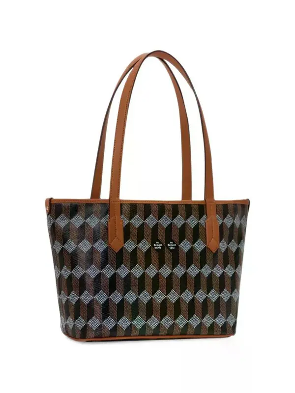 AU DEPART Mini Geometric-pattern Leather-trim Tote Bag