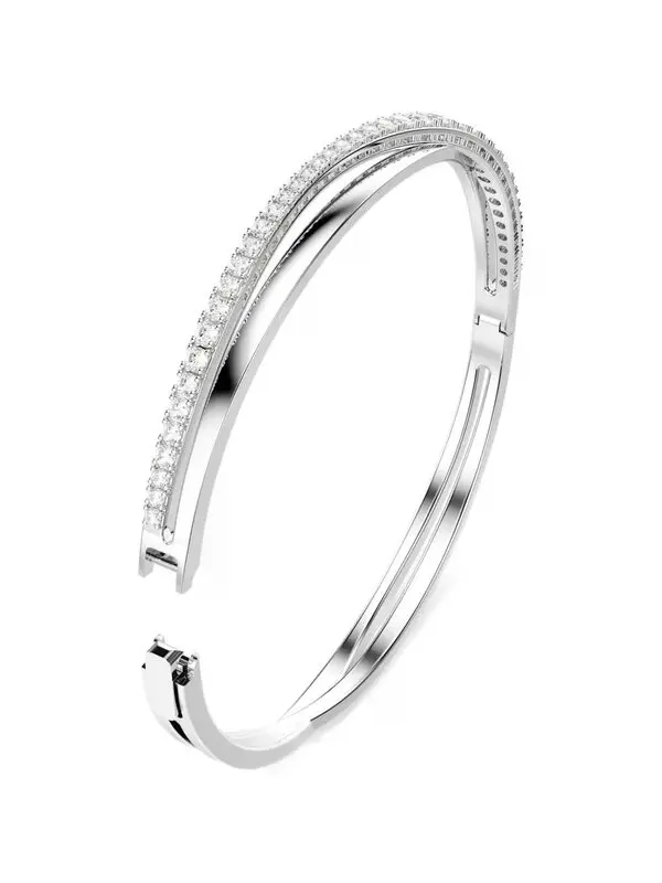 SWAROVSKI Hyperbola Crossover Crystal-embellished Bangle - Silver