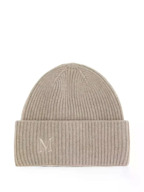Max Mara Ribbed-knit Cashmere Beanie Hat - Neutrals