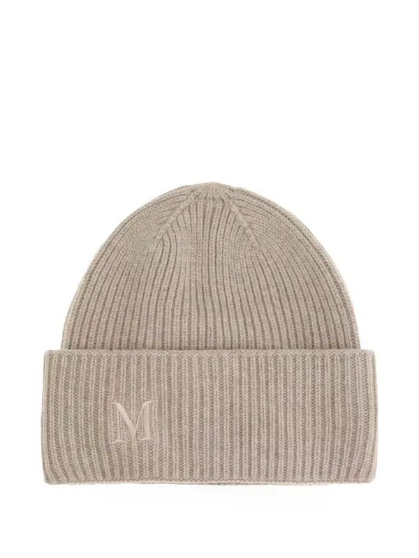 Max Mara Ribbed-knit Cashmere Beanie Hat - Neutrals