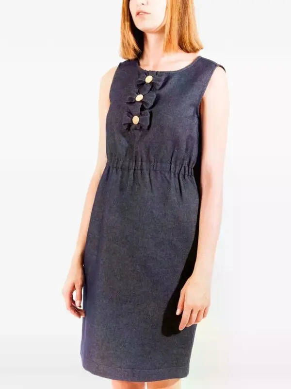 Moschino Bow-embellished Denim Mini Dress