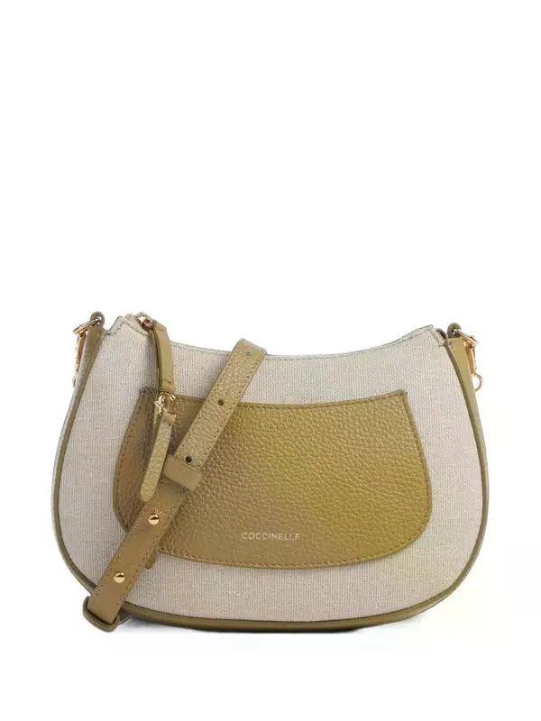 COCCINELLE Leather-trim Canvas Shoulder Bag