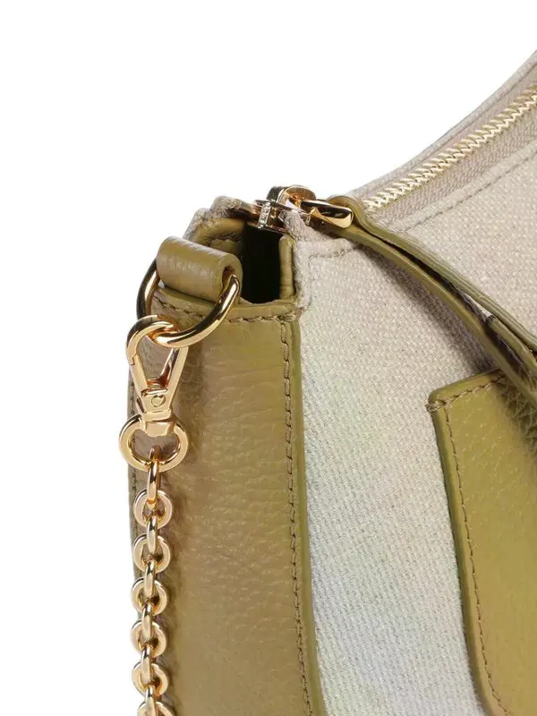 COCCINELLE Leather-trim Canvas Shoulder Bag