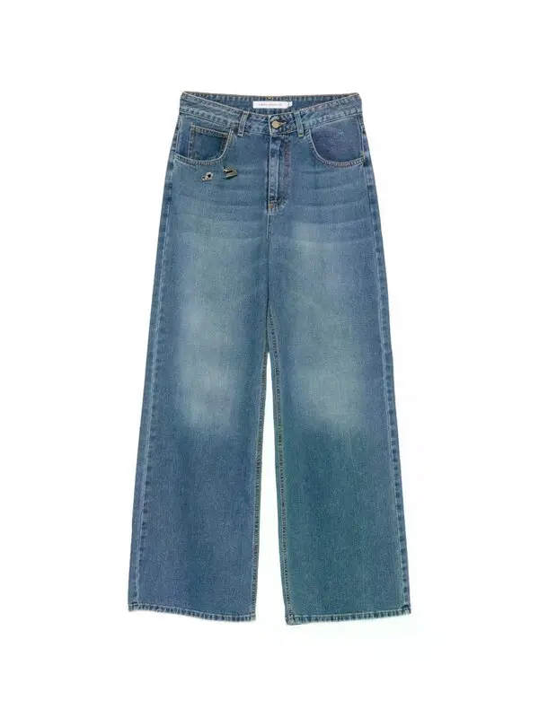 SIMONA CORSELLINI Safety-pin Wide-leg Jeans
