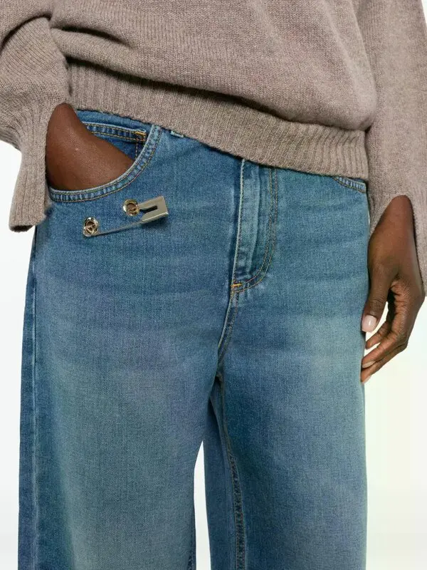 SIMONA CORSELLINI Safety-pin Wide-leg Jeans