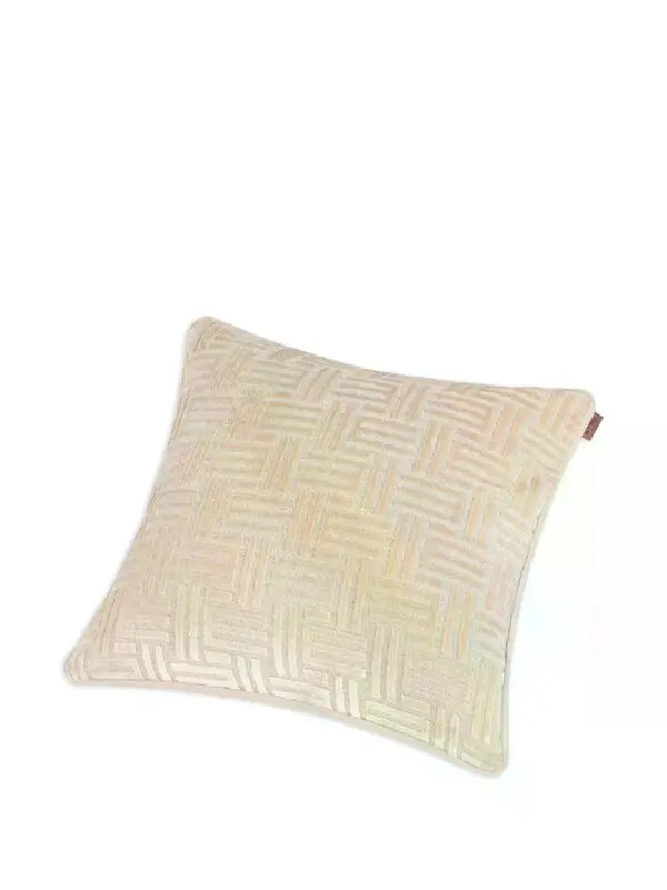 Etro Monogram-motif Jacquard Cushion - Neutrals
