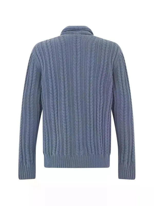 Fedeli Cable-knit Shawl-collar Cardigan