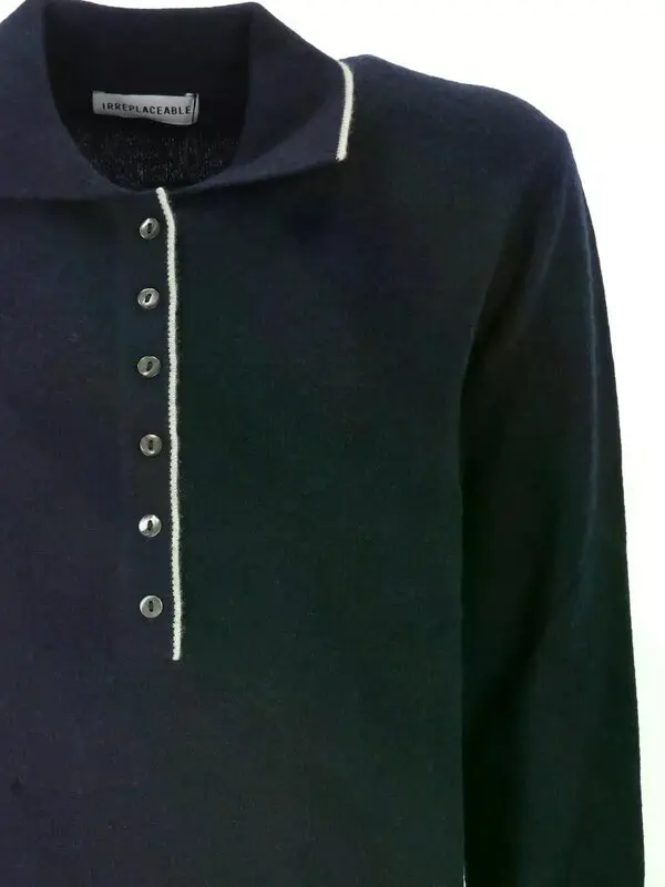 IRREPLACEABLE Contrast-trim Polo-collar Sweater